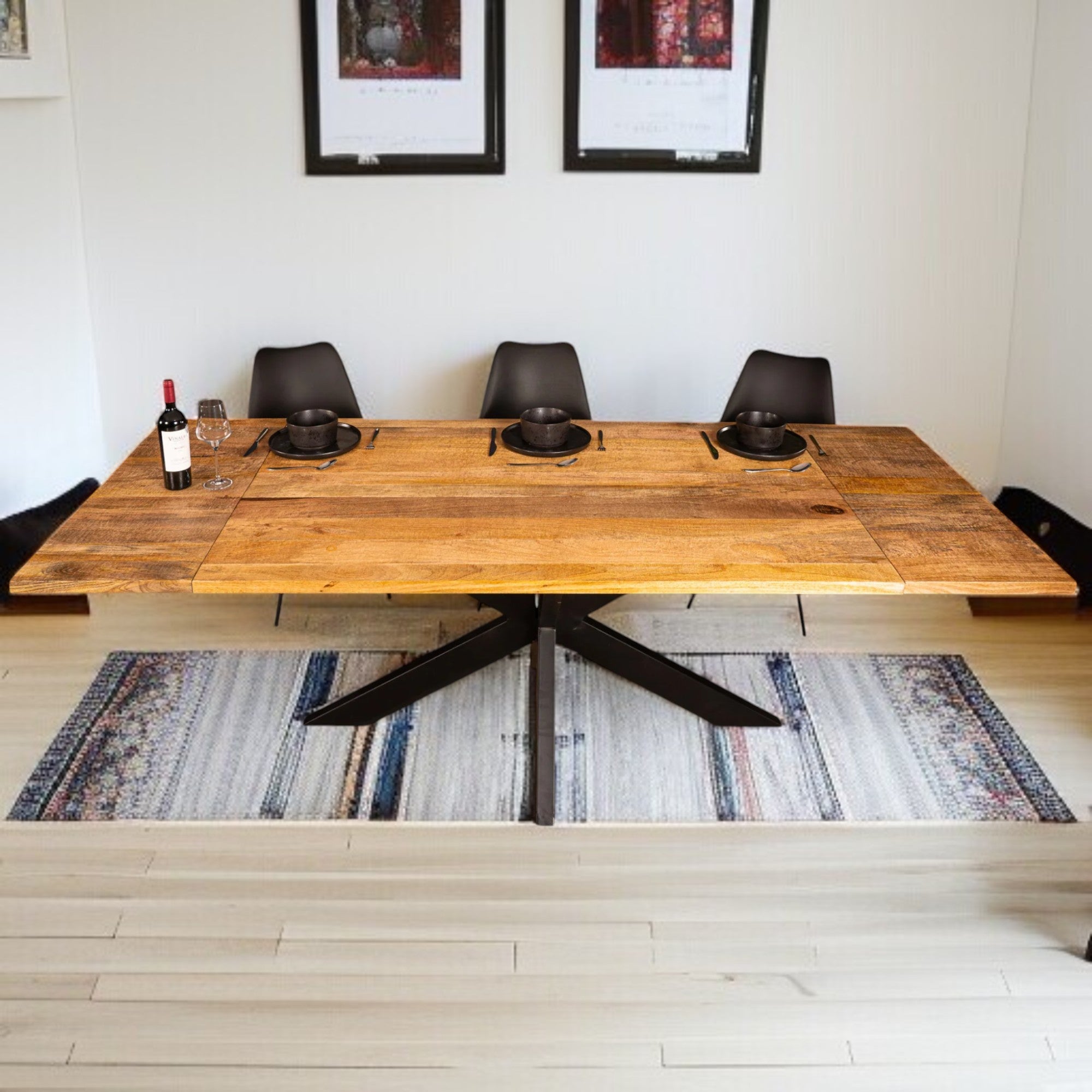 Galaxie Industrial Extendable Dining Table with Star Shaped Frame ...