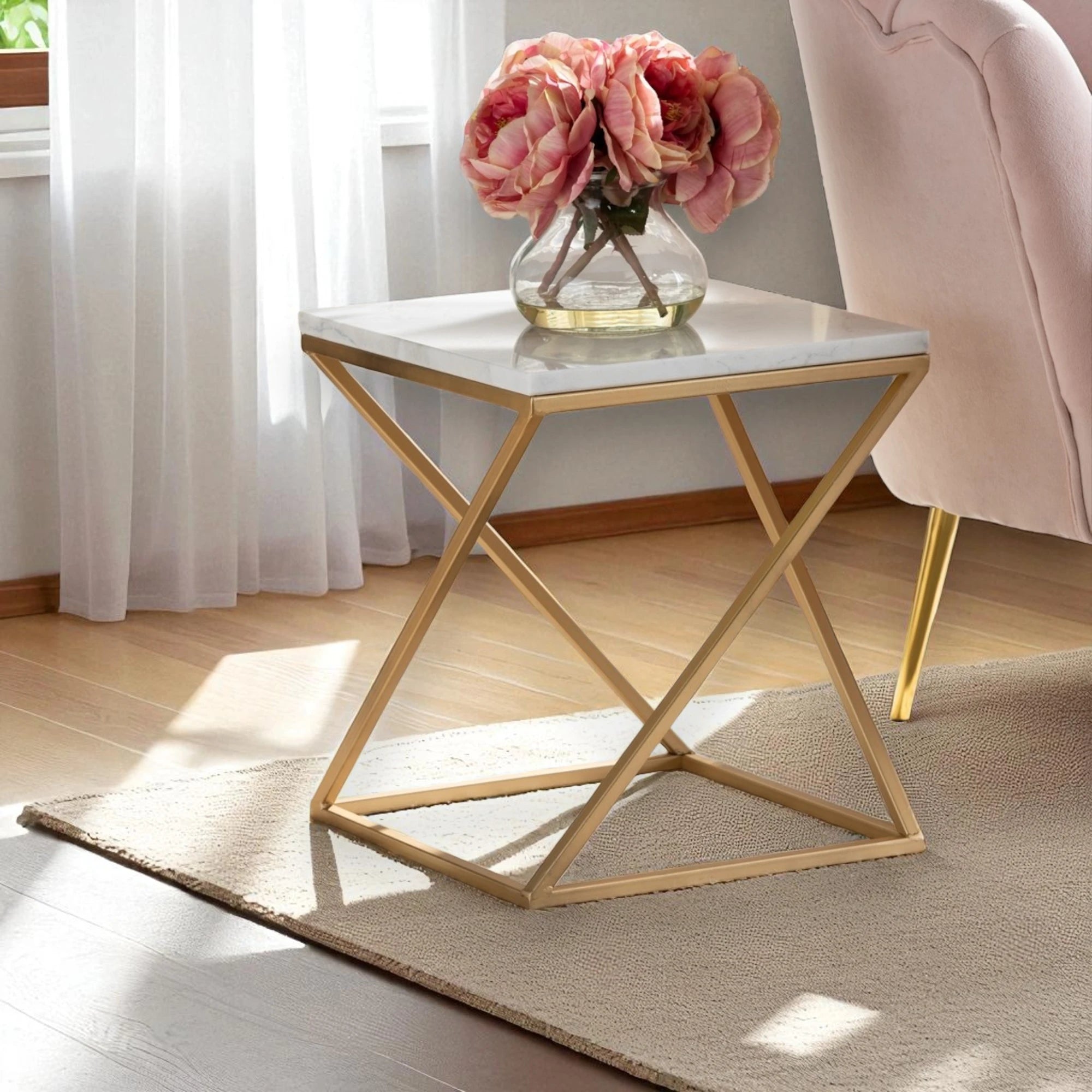 Buy Hadley Modern and Contemporary Gold Finished Metal End Table with ...