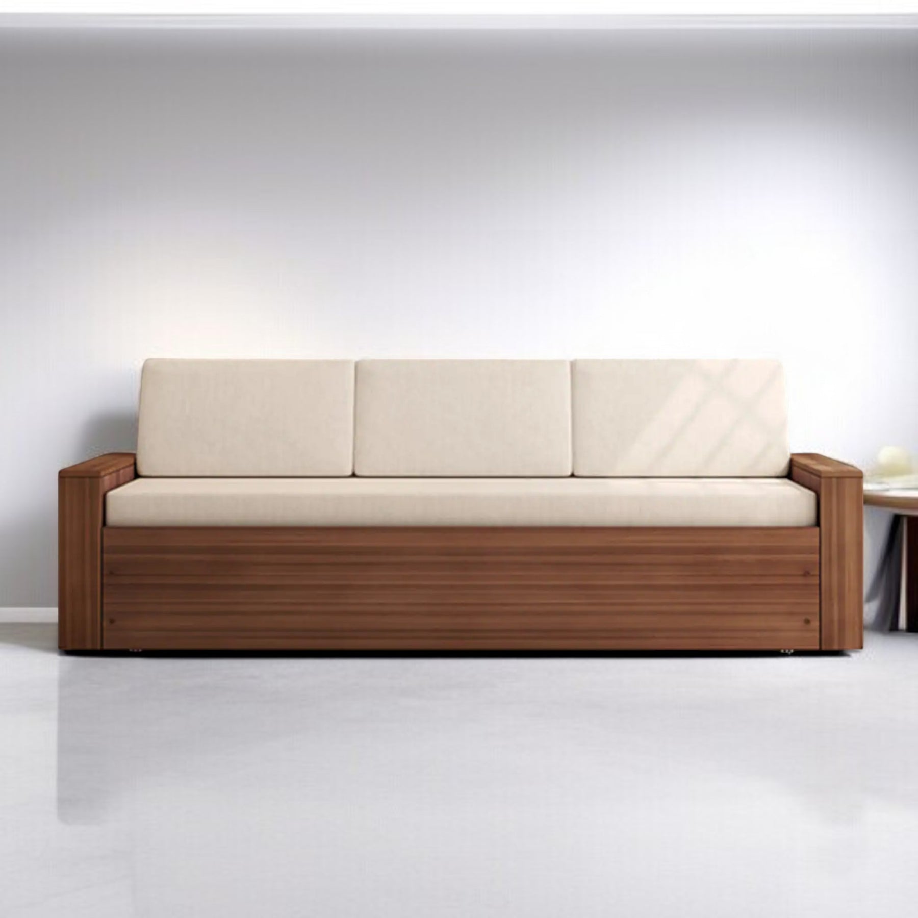 Nismaaya Ace Pull-Out Sofa Cum Bed in Teak Finish – Nismaaya Decor