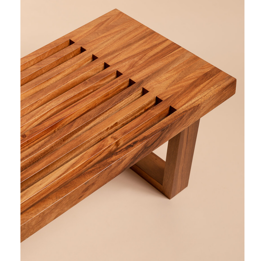 Ayo Solid Teak Wood Bench – Nismaaya Decor