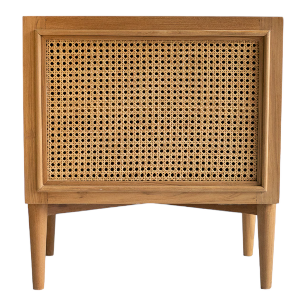 Bron Solid Teak Wood & Rattan Bedside – nismaayadecor