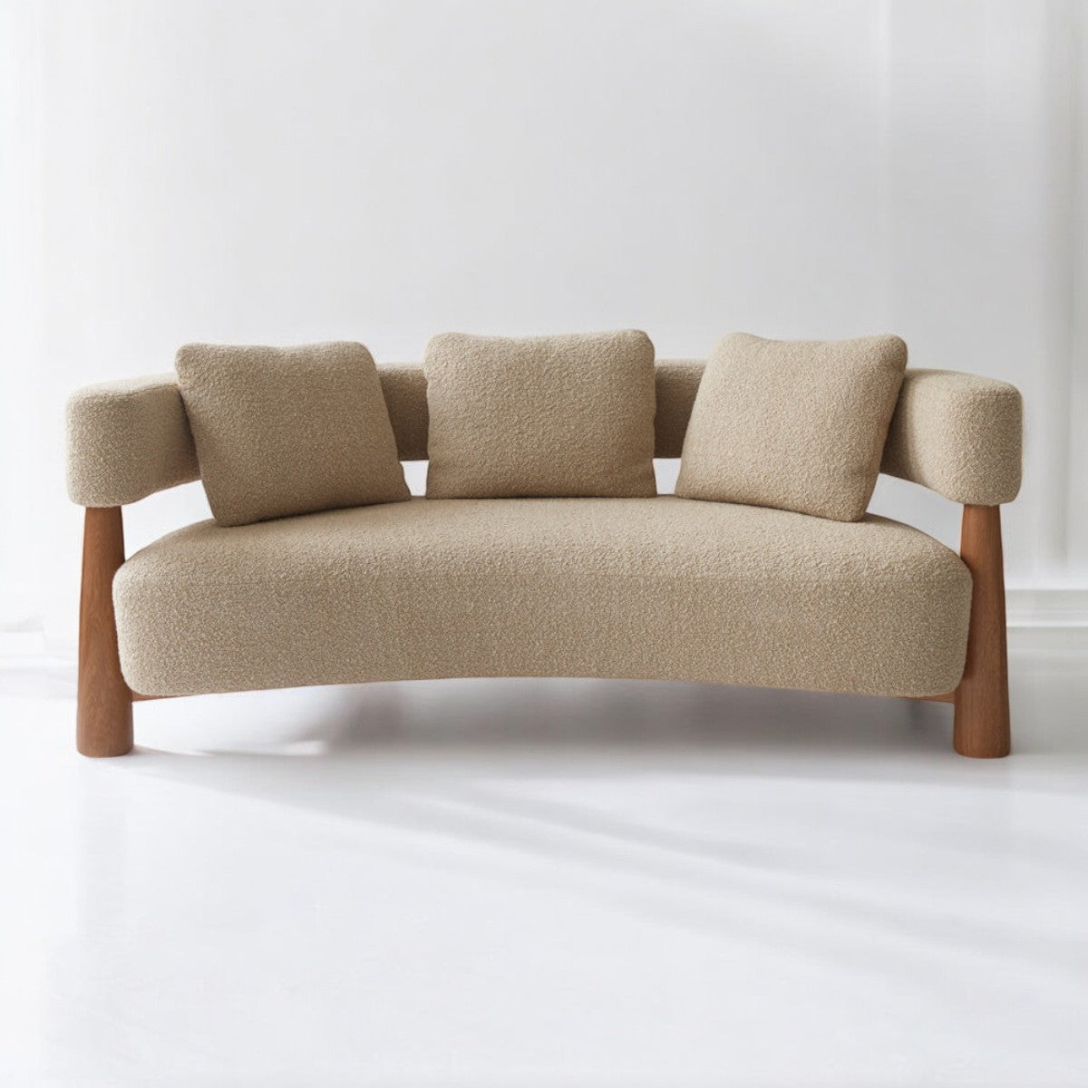 Faber 3+1+1 Seater Oak Wood Sofa – Nismaaya Decor