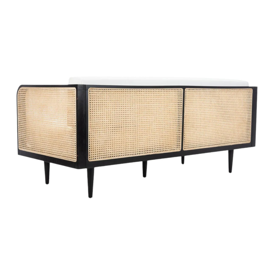 Lia Solid Teak Wood & Rattan 3 Seater Sofa – Nismaaya Decor