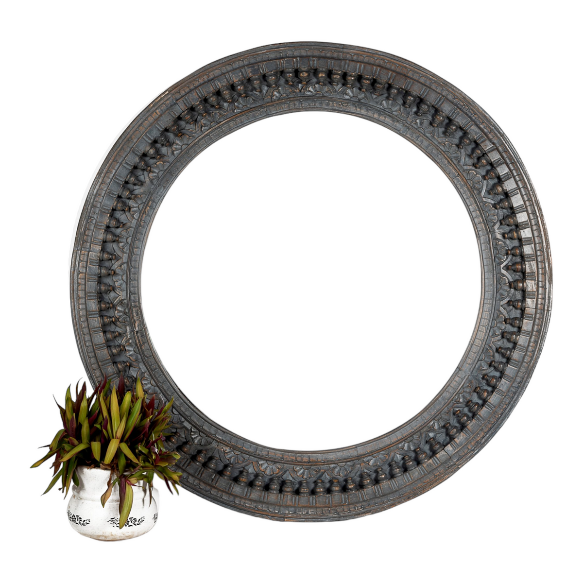 Neenan Round Mirror Grey – nismaayadecor