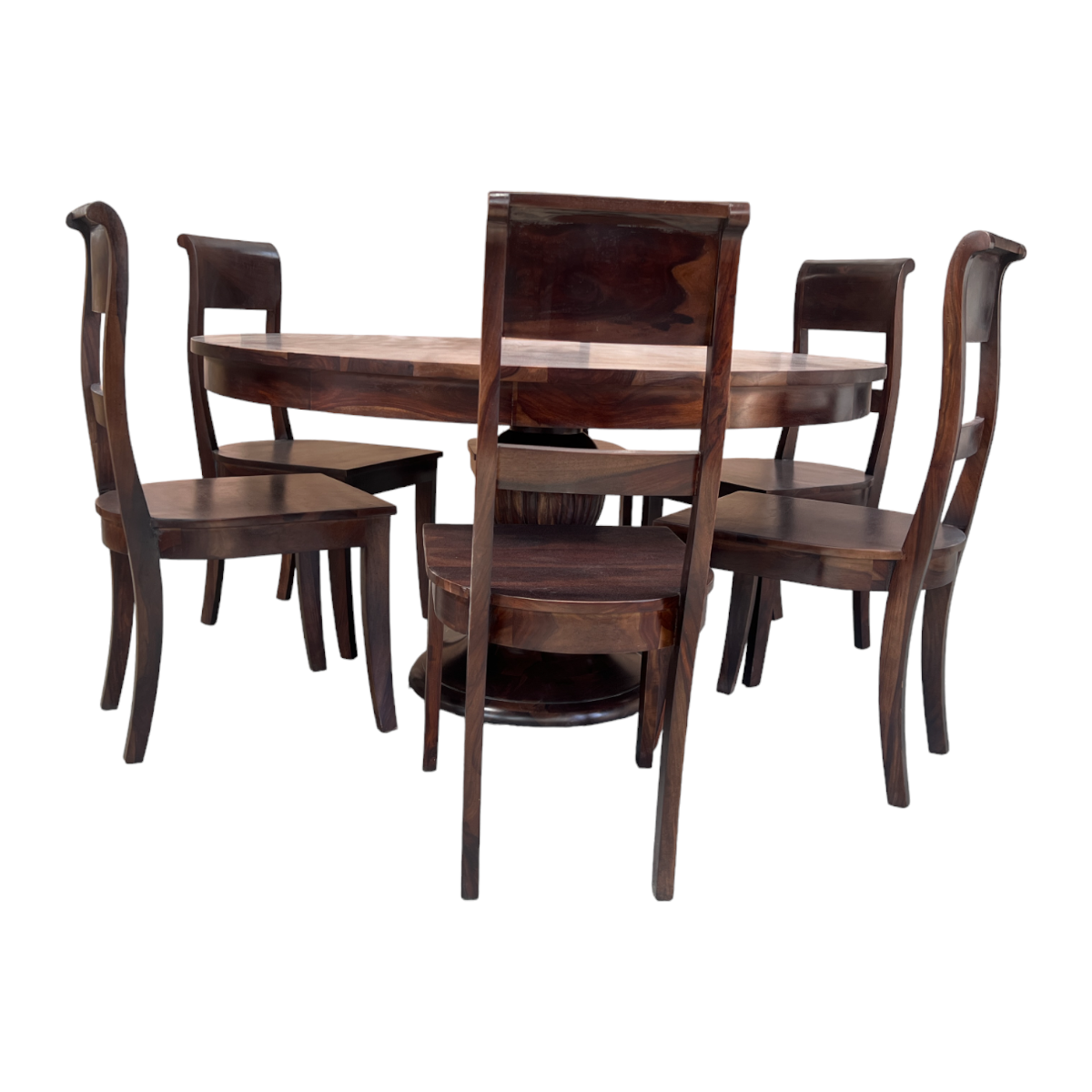 Buy Acco 6 Seater Round Dining Table Chair Set At Nismaaya Decor