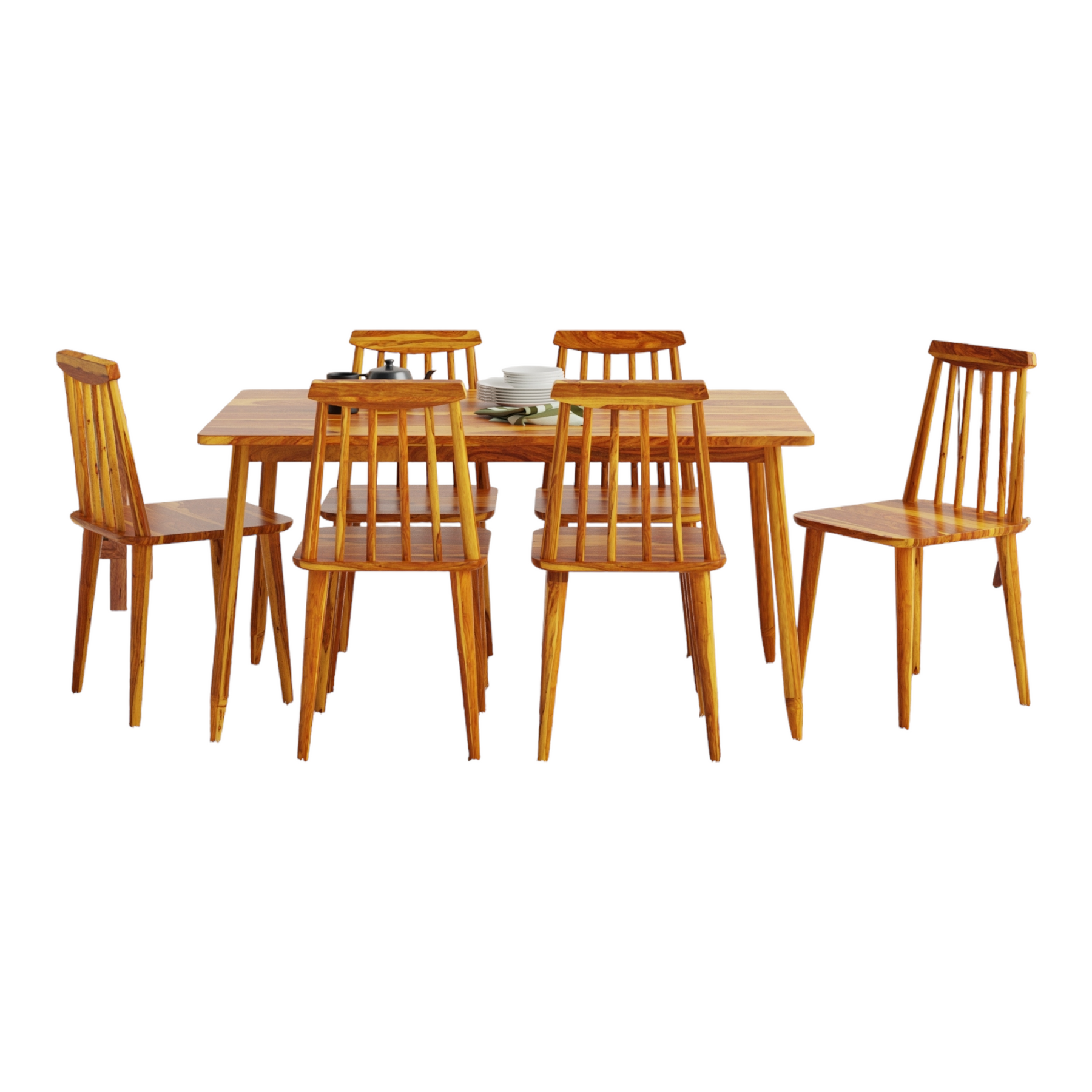 Eirwen 6 Seater Dining Table Set With Chairs – Nismaaya Decor