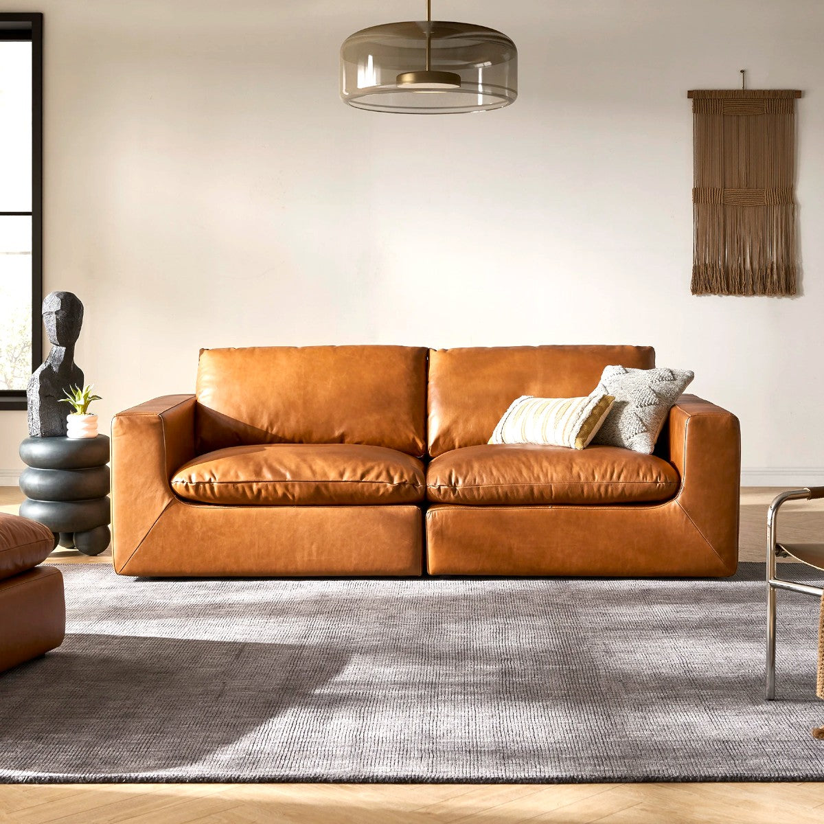 Shop Paula Leather 3 Seater Sofa at Nismaaya Decor