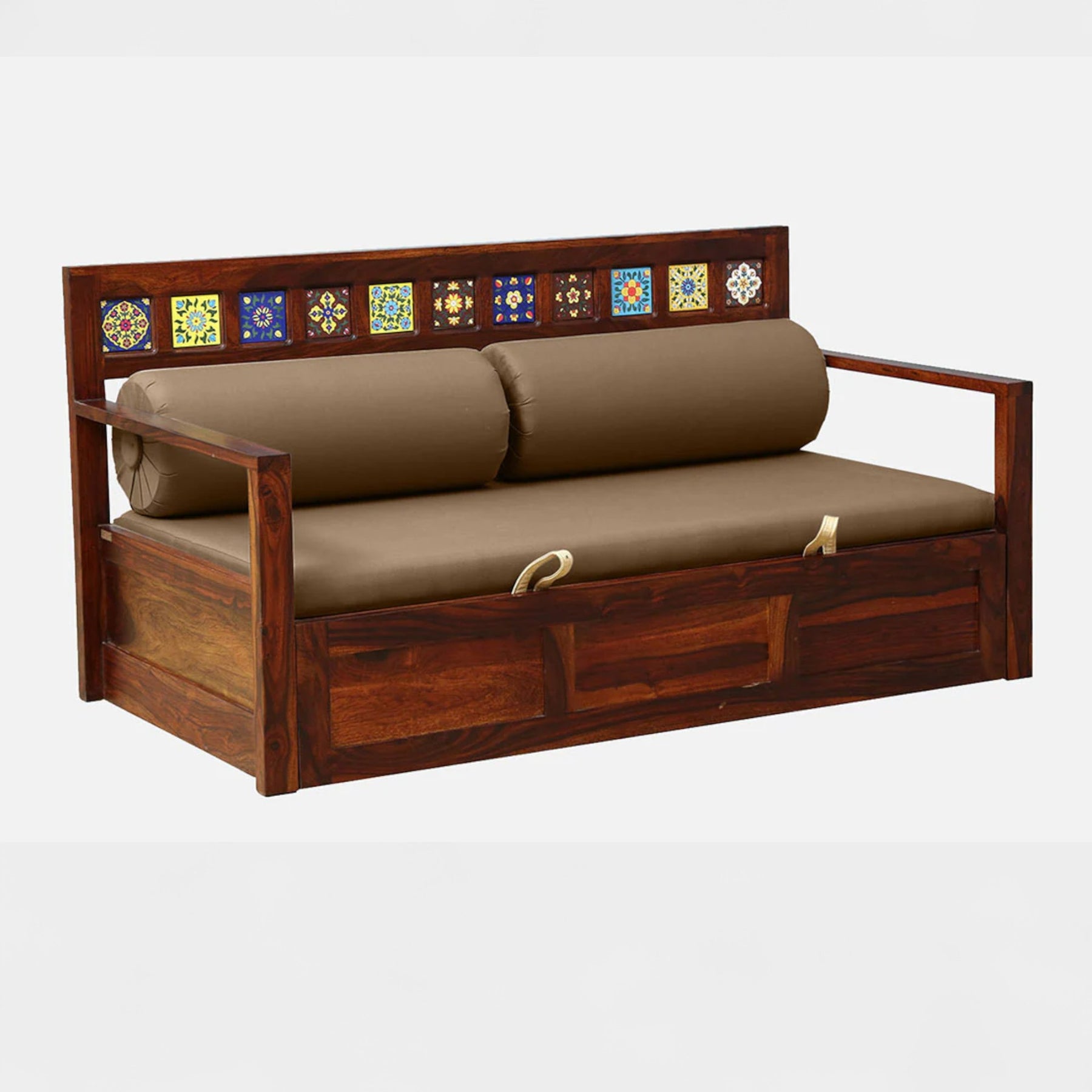 Nismaaya Classic Old Look Sheesham Wood Pull Out Sofa Cum Bed ...