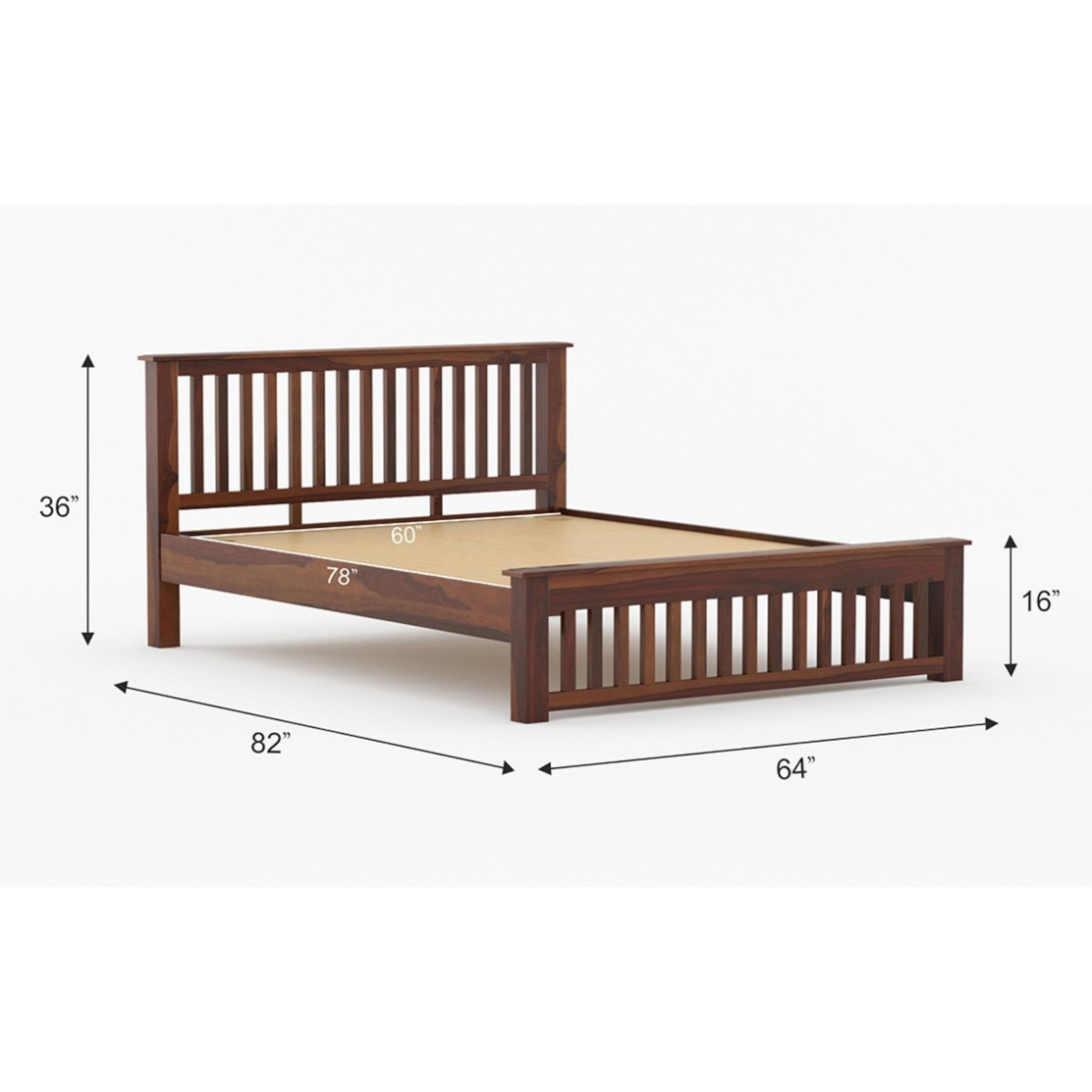Nismaaya Mahkah Sheesham Wood Bed Without Storage – Nismaaya Decor